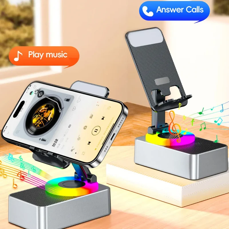 Phone Holder With Bluetooth Speaker